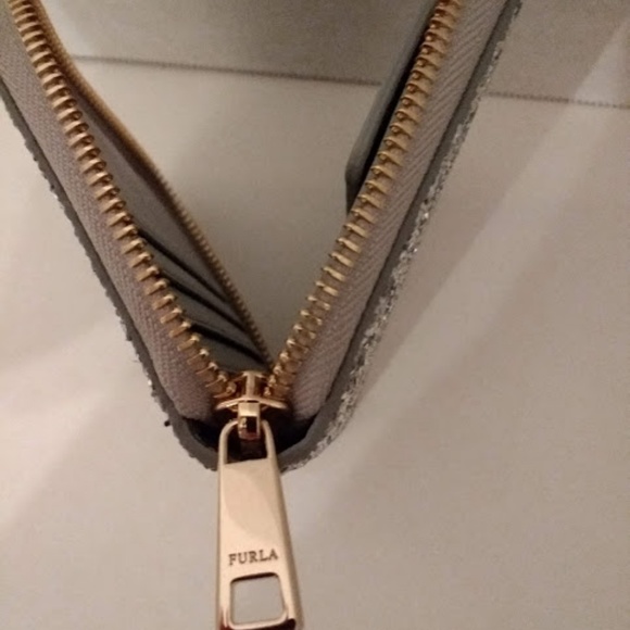 Furla | Bags | Furla Leather Ziparound Glitter Wallet Rare | Poshmark